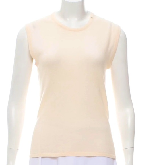 CHANEL | Tops | Chanel Cashmere Shell In Ivory | Poshmark